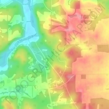 Hemlock Falls topographic map, elevation, terrain
