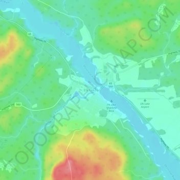 Elk Lake topographic map, elevation, terrain