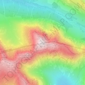 Pillar topographic map, elevation, terrain