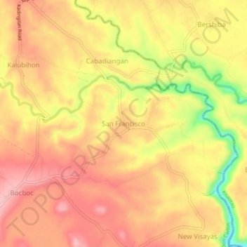 San Francisco topographic map, elevation, terrain