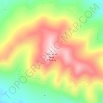 Diamond Peak topographic map, elevation, terrain