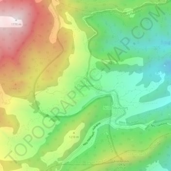 Pavliani topographic map, elevation, terrain
