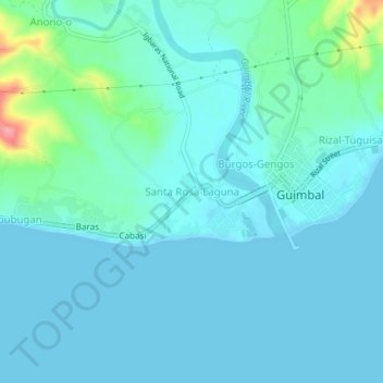 Santa Rosa – Laguna topographic map, elevation, terrain