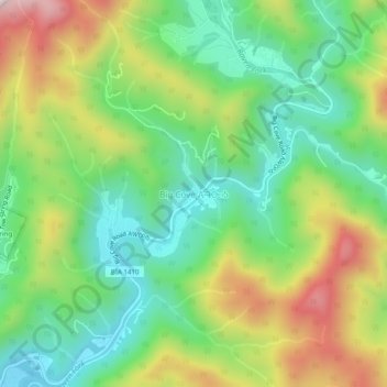 Big Cove topographic map, elevation, terrain