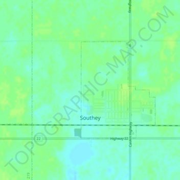Southey topographic map, elevation, terrain