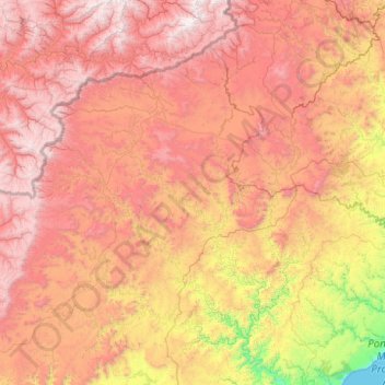 Alfred Nzo District Municipality topographic map, elevation, terrain