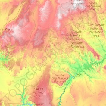Kane County topographic map, elevation, terrain