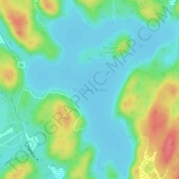 St. Nora Lake topographic map, elevation, terrain
