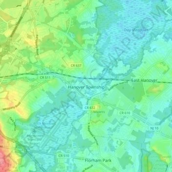 Hanover Township topographic map, elevation, terrain