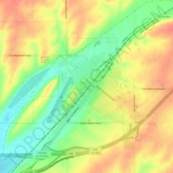 Ritzville topographic map, elevation, terrain