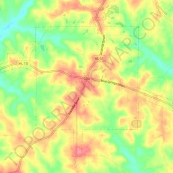Clio topographic map, elevation, terrain