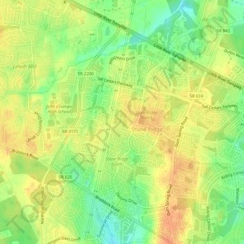 Stone Ridge topographic map, elevation, terrain
