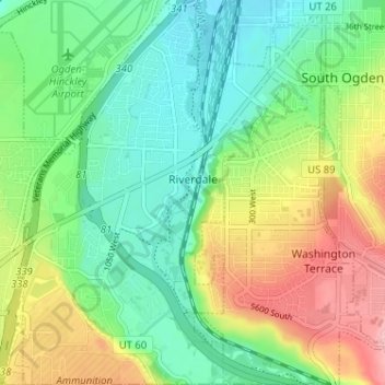 Riverdale topographic map, elevation, terrain
