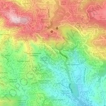 San Vicente topographic map, elevation, terrain