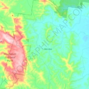 Kin Kin topographic map, elevation, terrain