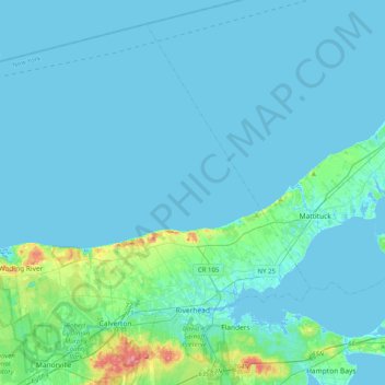 Town of Riverhead topographic map, elevation, terrain