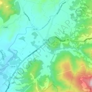 Grove topographic map, elevation, terrain