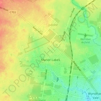 Manor Lakes topographic map, elevation, terrain