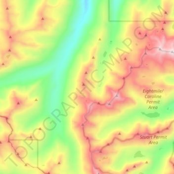 Jack Ridge topographic map, elevation, terrain