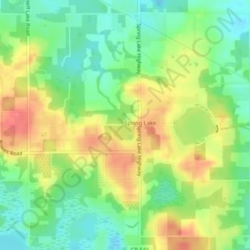 Spring Lake topographic map, elevation, terrain
