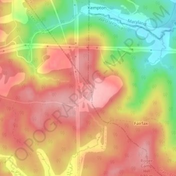 Fairfax Stone State Park topographic map, elevation, terrain