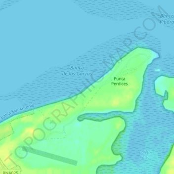 Playas de Punta Perdices topographic map, elevation, terrain